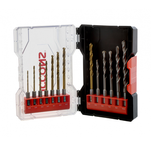 ICCONS HSS-TS Hex Shank Titanium and Hex Shank Masonry Drill Kit 13 Pce