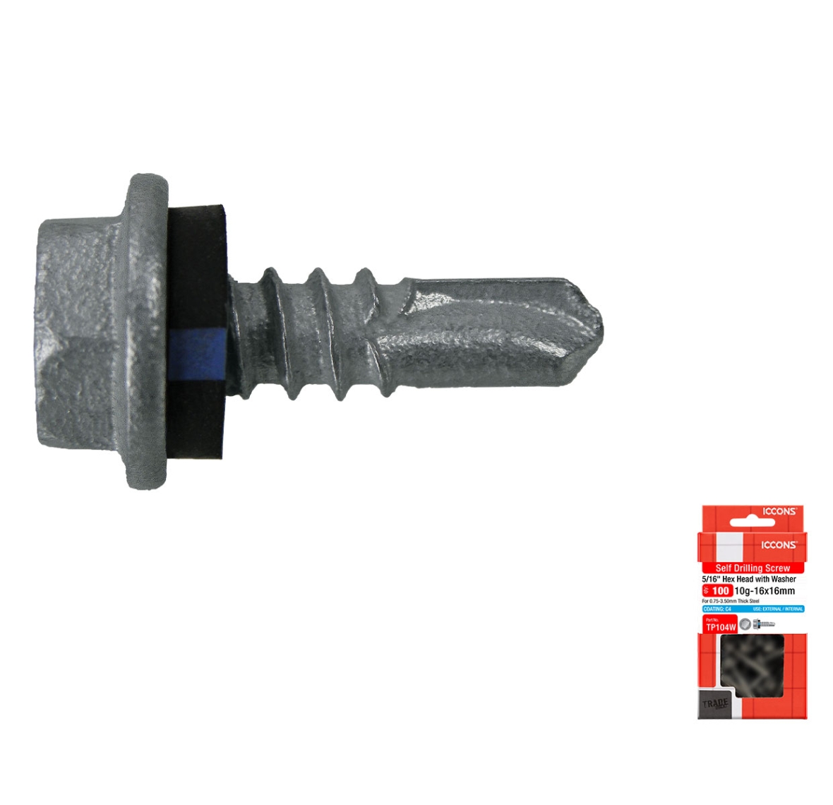 Trade Pack - Self Drilling Hex with Sealing Washer - Coarse Thread