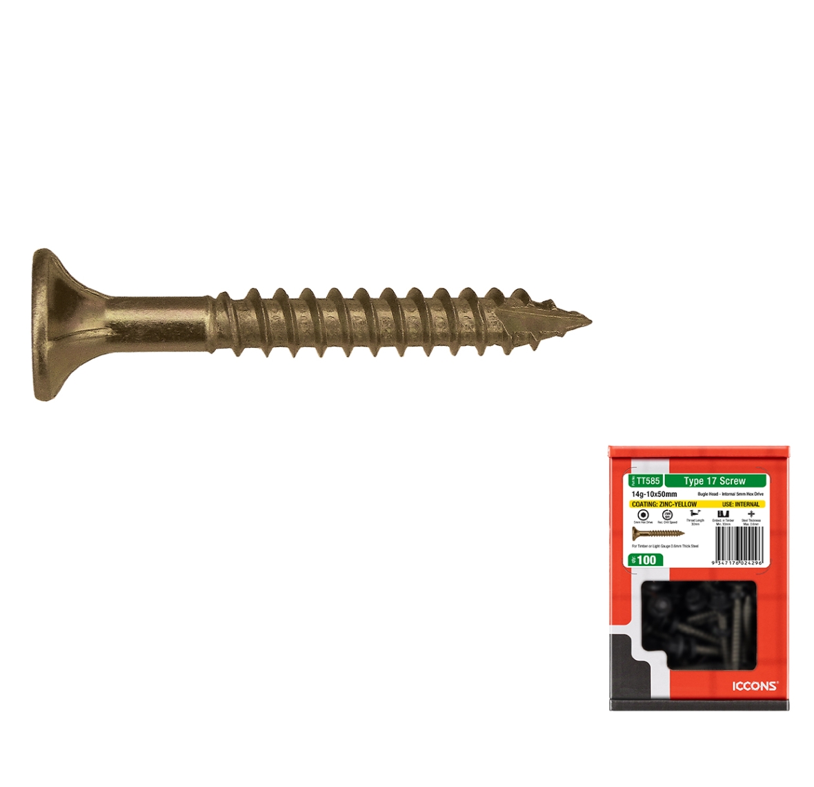 Trade Tub - Type 17 Bugle Batten - Coarse Thread | ICCONS