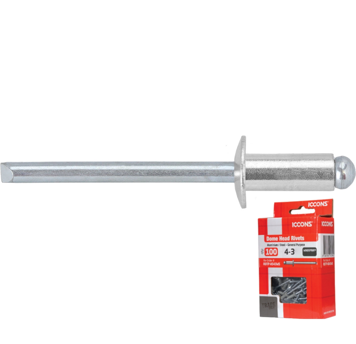 Aluminium / Steel - Dome Head Rivets (Trade Pack) | ICCONS
