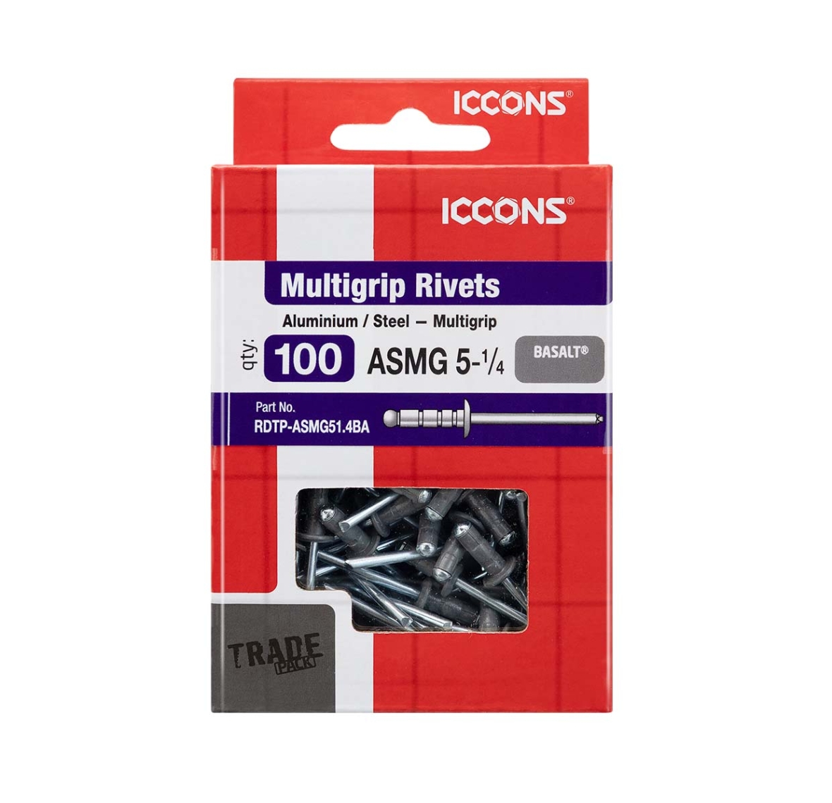 Painted - Aluminium / Steel - Multigrip Head Rivets (Trade Pack)